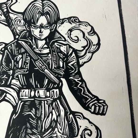 Brian Reedy | Art | Trunks Dragon Ball Z Block Print By Brian Reedy ...